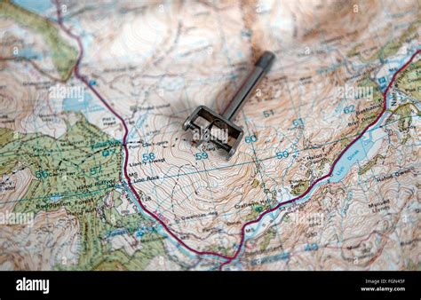 Map Measuring Tool Called A Curivmeter Or Opisometer Wheel On A