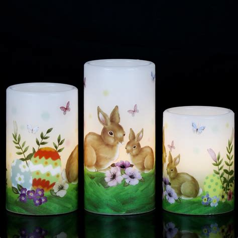 Dromance Easter Bunny Flameless Flickering Candles With 6