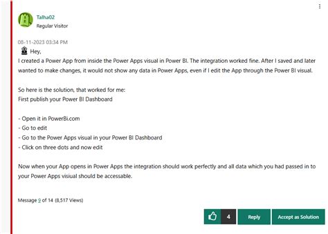solved re powerbi integration into power apps not workin