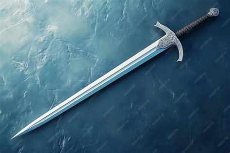 A Sword With A Black Handle On The Left Side Premium Ai Generated Image