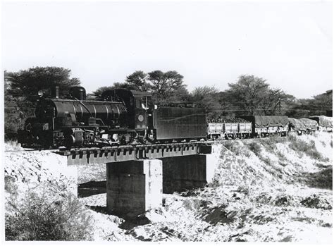 South West Africa 1957 Sar Class Ng15 With Goods Train On Bridge Over