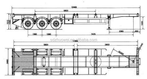 Zw Group Skeletal Semi Trailer Truck Chassis 20ft 40ft Container