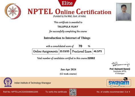 Nptel Iot Learningjourney Certification Techskills Vijay