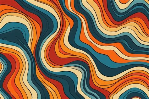 Premium Photo 70s Squiggly Pattern