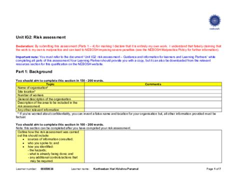 Pdf Unit Ig2 Risk Assessment