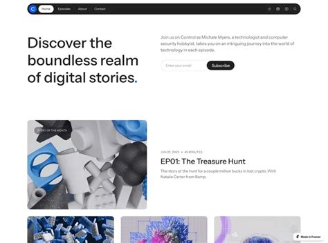 Control By Imaginary A Framer Template Built At Lightspeed