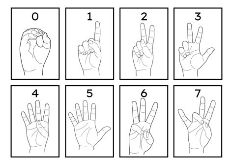 Aslnumbers 1 20 Flashcards B W And Color Boarders Made By Teachers