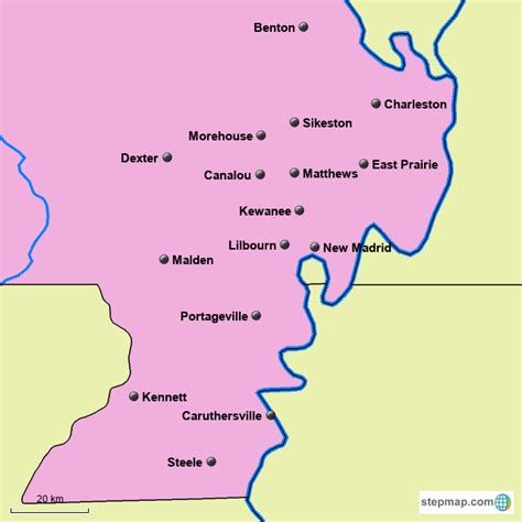 Stepmap Missouri Bootheel Landkarte Für Usa