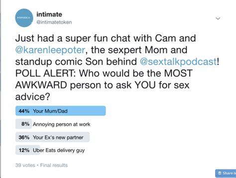 The Most Awkard Sex Advice… The Twitter Poll Asked The Question By Intimate