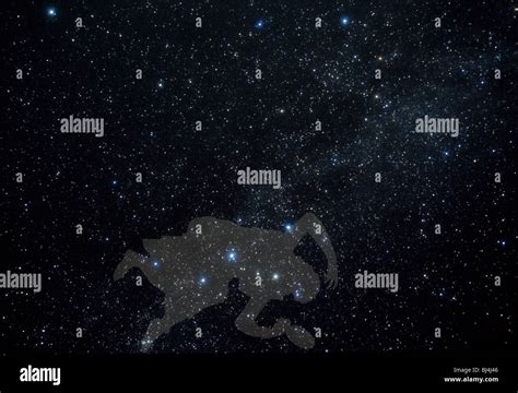 The Stars Of Cassiopeia With Outline Constellation Figure Added Stock