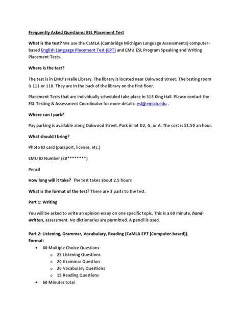 esl placement test faq pdf english as a second or foreign language