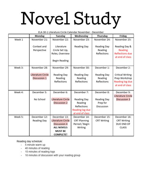 Lit Circle Calendar Pdf