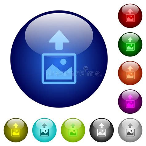 Upload Image Color Glass Buttons Stock Vector Illustration Of Attach