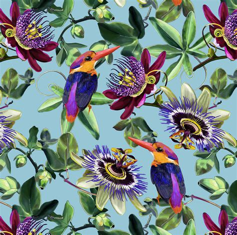 Passiflora Seamless Pattern On Behance