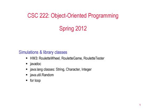 Csc 222 Object Oriented Programming Spring Ppt Download