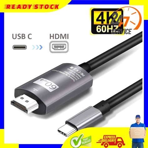 Jual BARU SM Kabel Video Konverter Hp Ke Laptop USB Type C To HDMI 4K 2 Meter Terbaru 7RCL0NDG