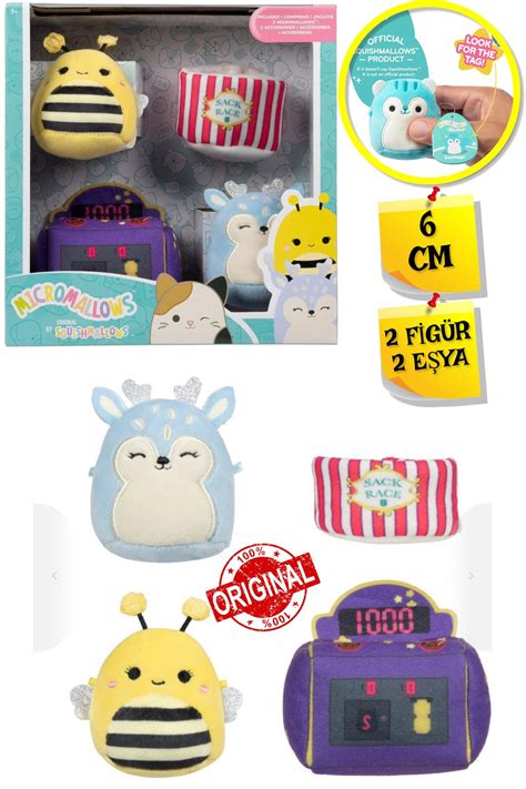 Toyfest Micromallows Squishmallows Mini Yumuşak Peluş Oyuncak 2 Figür