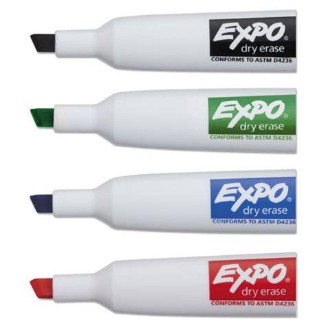 EXPO Magnetic Dry Erase Marker Broad Chisel Tip Assorted Colors 4 P Dry Erase Dry Erase
