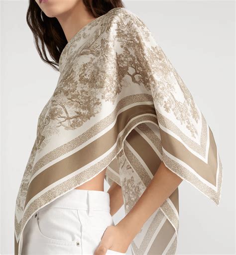 Dior Silk Top Dioriviera Toile De Jouy Sauvage Sarga De Seda Blanca Y