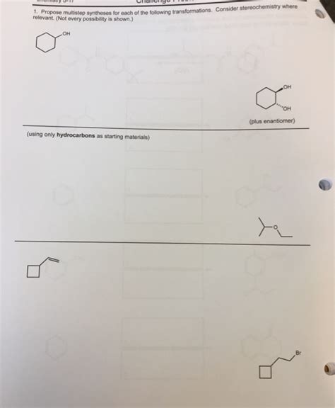 Solved WING TO Propose Multistep Syntheses For Relevant Chegg