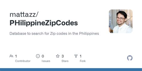 Github Mattazz Philippinezipcodes Database To Search For Zip Codes In The Philippines