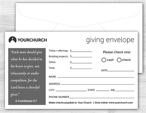 Tithe Envelope 1010 Disciplepress Memorial And Funeral Printing