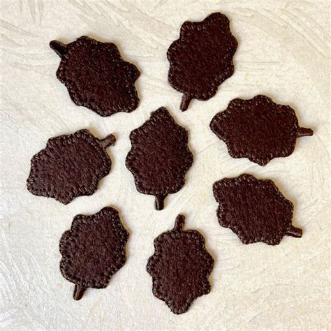 Felt Oak Leaf Iron On Patch Rose Mille