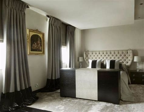 Elegant Transitional Bedroom Elegant Bedroom With Dark Curtains