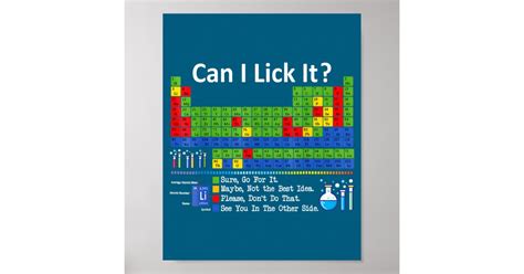 Can I Lick It Periodic Table Chart Science Teacher Zazzle