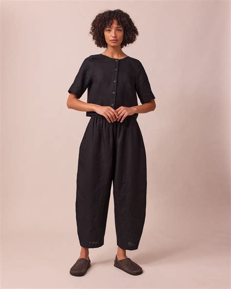 Mabel Black Linen Trousers Beyond Nine Mabel Black Linen Trousers Beyond Nine