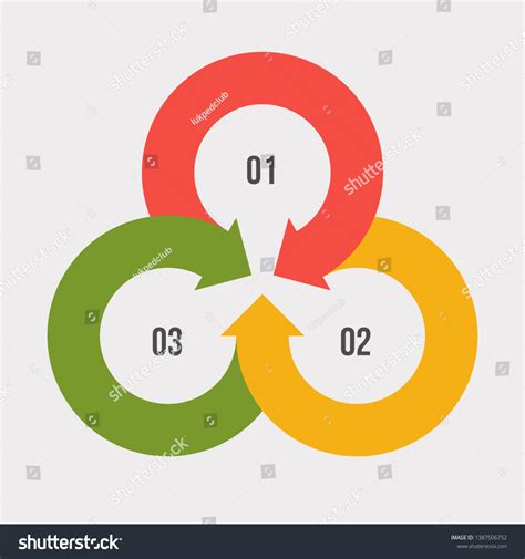 3 Steps Circle Chart Circle Infographic стоковая векторная графика