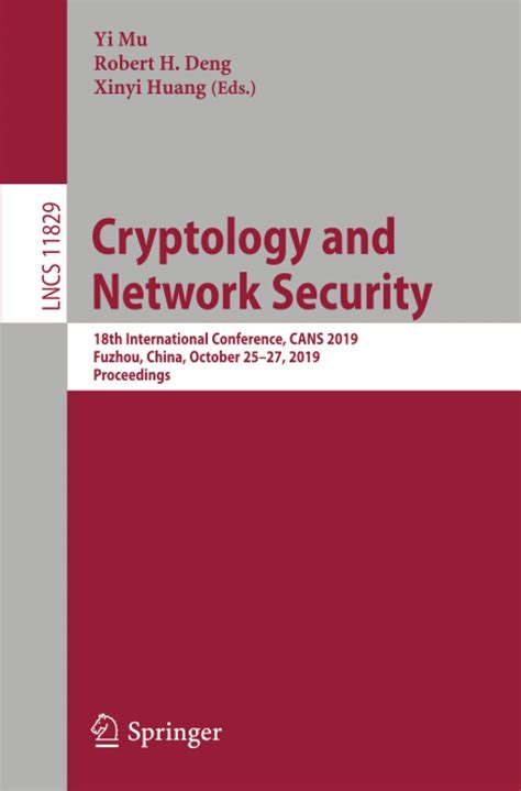 Cryptology And Network Security 18th International Conference Cans