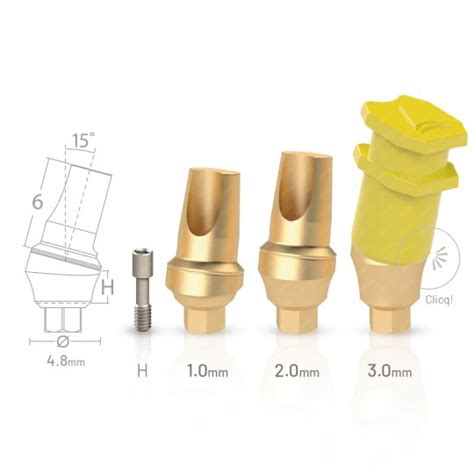 15° Angled Clicq™ Transfer Abutment Cortex® Dynamix™ Hex Em™ Usa