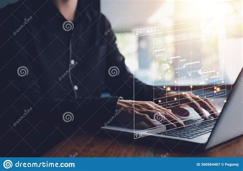 Analyst Working With Laptop Notebook In Success Startup Business