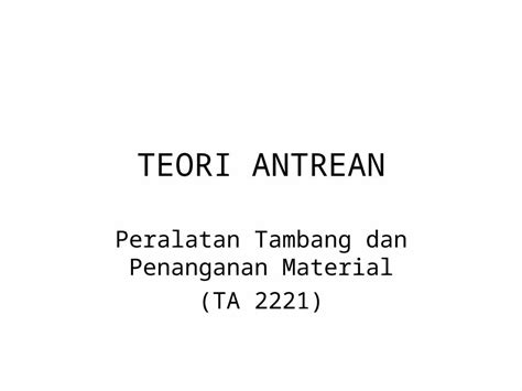 Ppt 7 Teori Antrean Dokumentips