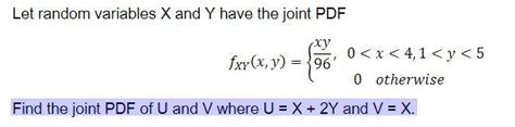 Solved Let Random Variables X And Y Have The Joint PDF Chegg