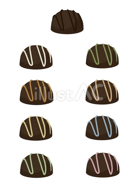 Free Vectors 9 Types Of Bite Sized Chocolate Assortment Set