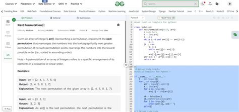 100daysofcode dsa geeksforgeeks nextpermutation python… deep ahir