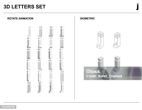 3d J 알파벳 문자 세트 애니메이션 Isometric 와이어 프레임 벡터 3차원 형태에 대한 스톡 벡터 아트 및 기타 이미지 3차원 형태 돌기 등측투영법 Istock