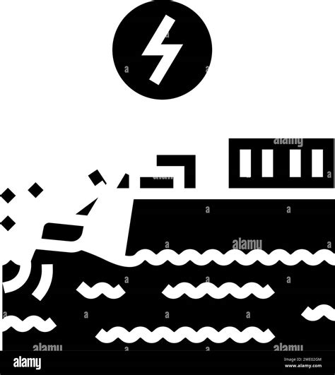 wave energy storage glyph icon vector illustration stock vector image