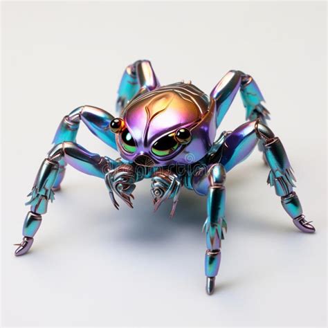 Ai Illustration Of A Vibrant And Colorful Crab Spider Robot Stock