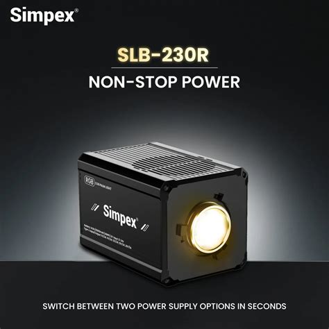 Simpex Slb 230r Compact Size 230w Rgb Continuous Light With In Built Lithium Ion Battery For