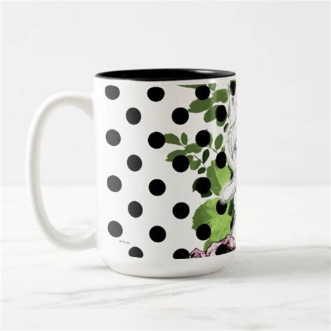 Tinker Bell Sketch With Roses And Polka Dots Two Tone Coffee Mug Zazzle
