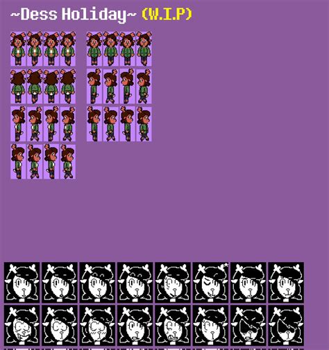 Wip Unofficial Sprite Sheet Of Dess Holiday Deltarune Dess Dessholiday