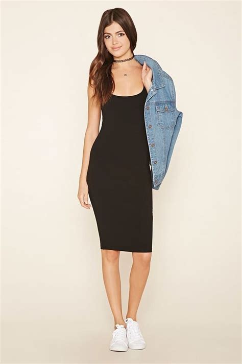 Forever 21 Bodycon Midi Dress Midi Dress Bodycon Dress Black Dress