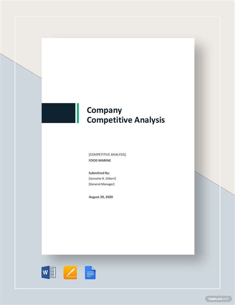 Free Competitive Analysis Templates Editable And Printable