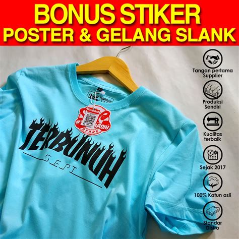 Jual Terbunuh Sepi Biru Muda Lengan Pendek 100 Original Made In Slankers Baju Kaos