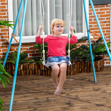 Outsunny Columpio Para Niños De 3 6 Años Con Luces Led Columpio Infantil Con Altura De Asiento