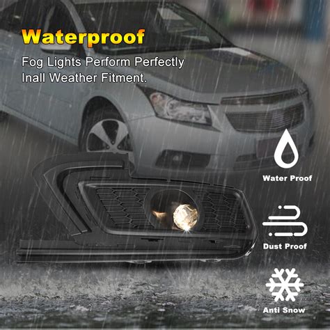 For 2015 2016 Chevy Cruze Fog Lights Front Bumper Driving Lamps W