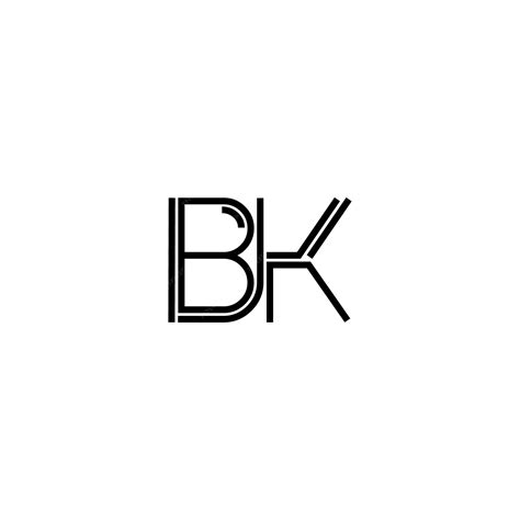 bk 모노그램 로고 디자인 문자 텍스트 이름 기호 흑백 로고타입 알파벳 문자 단순 로고 프리미엄 벡터